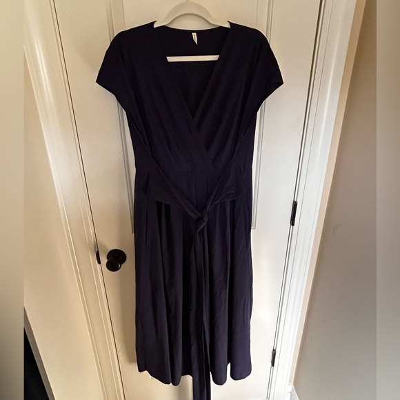 HALARA | Dresses | Halara Deep Navy Dress With Long Wraptie | Poshmark